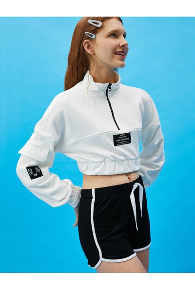 Koton Kadın Pamuklu Serit Detayli Havlu Sort