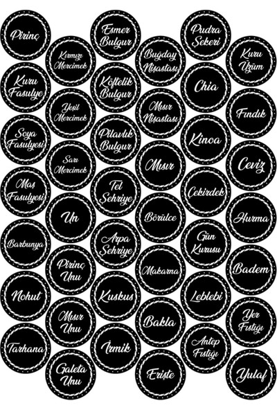 Egesta 107 Adet Baharat-Bakliyat-Kuruyemiş Kavanoz Etiketi - Sticker Egesta 107 Adet Baharat-Bakliyat-Kuruyemiş Kavanoz Etiketi - Sticker