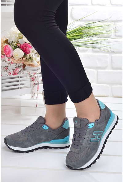 Hammer Jack 102 19250 G Peru Nubuk Deri Unisex Spor Ayakkabı Gri Turkuaz