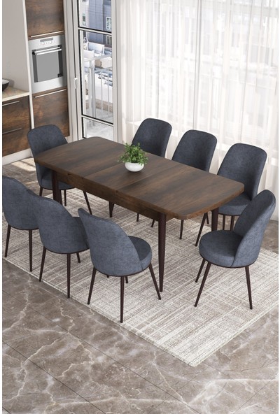 Rovena Azra Serisi Mdf Açılabilir Barok Masa Takımı +8 Adet Sandalye