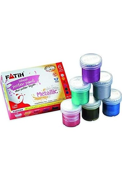 Fatih Guaj Boyası Metalik 6 Renk 6 x 25 ml 150 ml