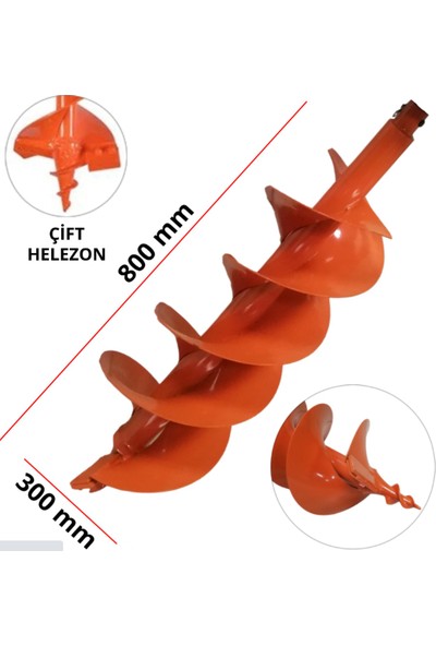 Garden Pro Çift Helezonlu Toprak Burgu Ucu 300 mm