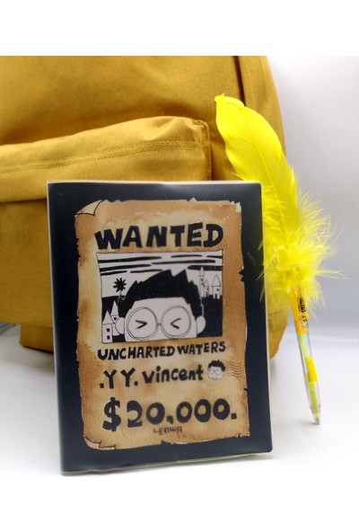 Sino Wanted Desenli Defter ve Tüylü Versetil 0/7 Kalem Seti Sino Wanted Desenli Defter ve Tüylü Versetil 0/7 Kalem Seti