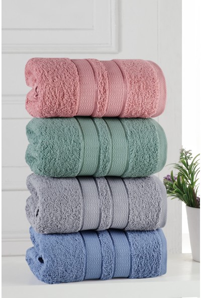Mürdüm Home Mürdüm Mila 50X90 cm 4'lü El ve Yüz Havlu Seti