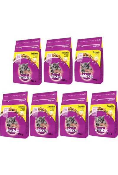 Whiskas Whıskas® Tavuklu Kuru Yavru (2-12 Aylık) Kedi Maması 300 Gram (7 Adet) Whiskas Whıskas® Tavuklu Kuru Yavru (2-12 Aylık) Kedi Maması 300 Gram (7 Adet)