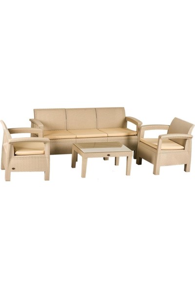 Holiday Amazon Bahçe ve Balkon Seti Bej Minder Oturma Grubu Cappuccino Renk Holiday Amazon Bahçe ve Balkon Seti Bej Minder Oturma Grubu Cappuccino Renk