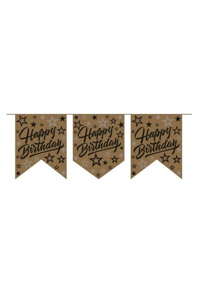 Balonevi Golden Stars Happy Birthday Kırlangıç Bayrak Seti- 12 Bayrak 2.50M Balonevi Golden Stars Happy Birthday Kırlangıç Bayrak Seti- 12 Bayrak 2.50M