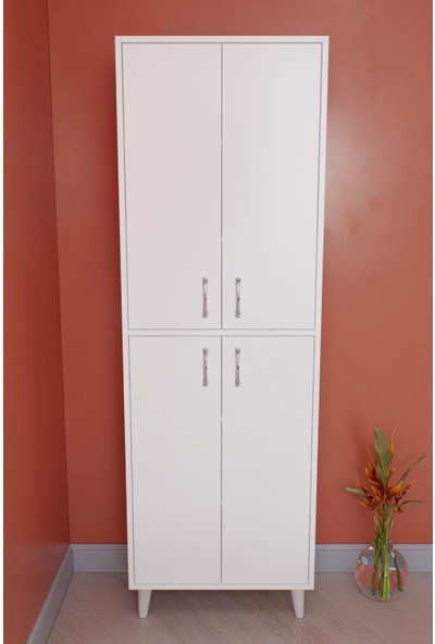 PlatinReyon 4 Kapaklı 6 Raflı Çok Amaçlı Mutfak Dolabı E2