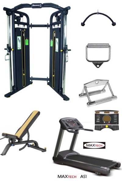 Max Tech Maxtech Max Tech Profesyonel Dap Set6 (Dap, Ayarlı Sehpa, Profesyonel Koşu Bandı, Aparatlar)
