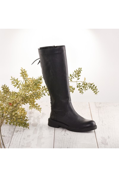 Moosefield Deri Siyah Kadın Çizme