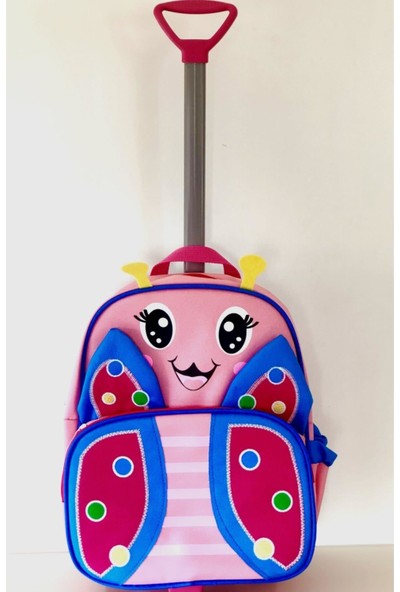 Lullaby Çocuk Pembe Kelebek Çekçekli Sırt Çantası