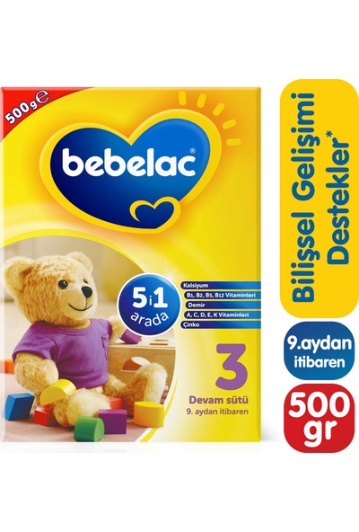 Bebelac 3 Devam Sütü 500 gr 9-12 Ay Bebelac 3 Devam Sütü 500 gr 9-12 Ay