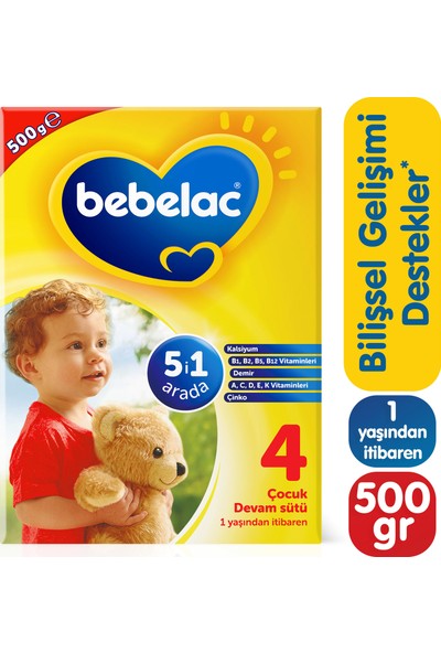 Bebelac 4 Çocuk Devam Sütü 500 gr 1 Yaşından İtibaren Bebelac 4 Çocuk Devam Sütü 500 gr 1 Yaşından İtibaren