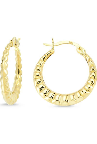 Altın Sepeti Altın Dilim Modeli Küçük Halka Küpe