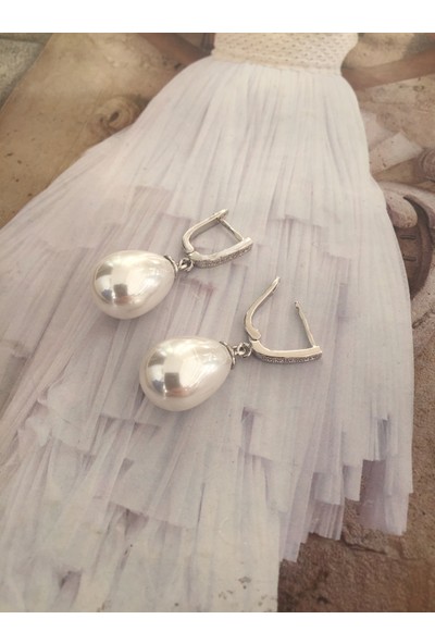 Accessories World Çelik Gümüş Renk Inci Küpe