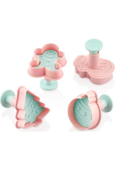 Bayev PD-3133 4'lü Yılbaşı Çam Ağacı Modelli Kurabiye Kalıbı