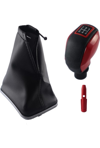 Moda Fiat Linea Krom Çerçeve Vites Körüğü ve Kırmızı Spor Vites Topuzu Moda Fiat Linea Krom Çerçeve Vites Körüğü ve Kırmızı Spor Vites Topuzu