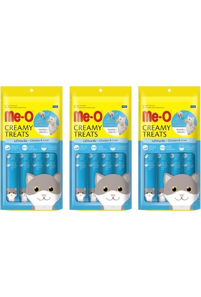MEO Me-O Tavuk ve Ciğerli Kedi Ödül Maması (15G X4) x 3 Adet MEO Me-O Tavuk ve Ciğerli Kedi Ödül Maması (15G X4) x 3 Adet