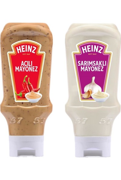 Heınz Acılı Mayonez 405GR - Sarımsaklı Mayonez 400 gr 2li Set Heınz Acılı Mayonez 405GR - Sarımsaklı Mayonez 400 gr 2li Set