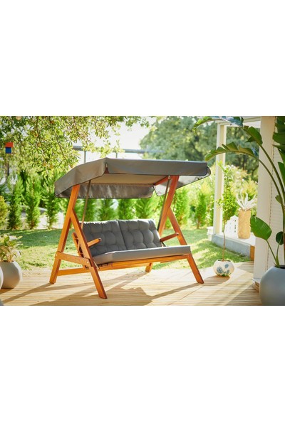 Aida Swings Paris 2000 Antrasit Ahşap Dış Mekan, Bahçe, Balkon ve Teras Salıncağı