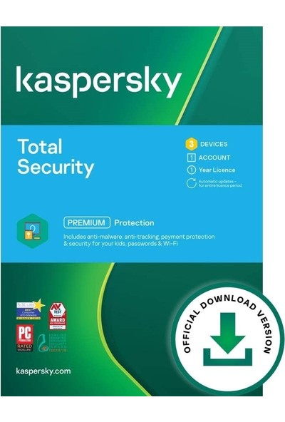 Kaspersky Total Security 2021 3 Cihaz 1 Yıl Pc/mac/android Dijital Kod