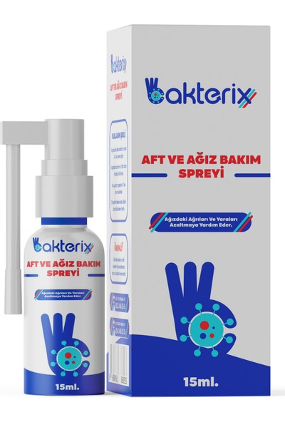 Bakterix Aft ve Ağız Bakım Spreyi 15 ml Bakterix Aft ve Ağız Bakım Spreyi 15 ml