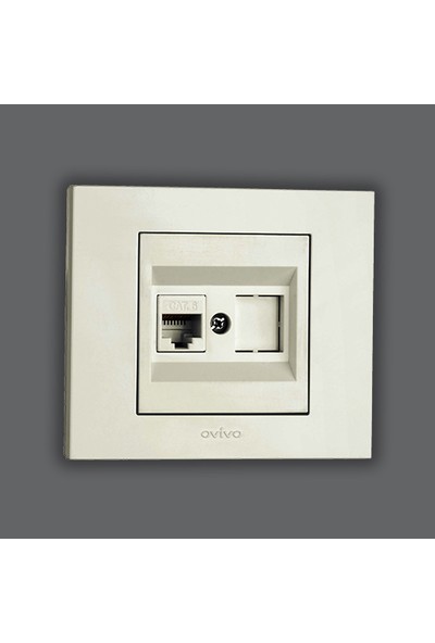 Ovivo Tekli Data Prizi (1*RJ45) Beyaz Ovivo Tekli Data Prizi (1*RJ45) Beyaz