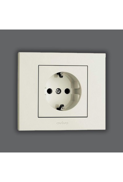 Ovivo Topraklı Priz Beyaz