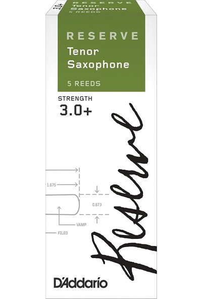 D'Addario Reserve DKR05305 Tenor Saksafon Kamışı No. 3+ (5li Kutu) D'Addario Reserve DKR05305 Tenor Saksafon Kamışı No. 3+ (5li Kutu)