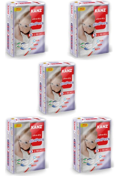 Kanz Mega Paket Bebek Bezi- Midi 4 - 9 kg Koli 5 Li Kanz Mega Paket Bebek Bezi- Midi 4 - 9 kg Koli 5 Li