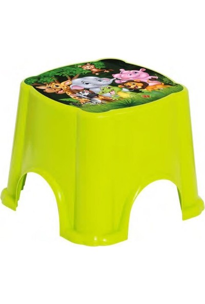 Herevin Desenli Tabure Yeşil Hayvanlar