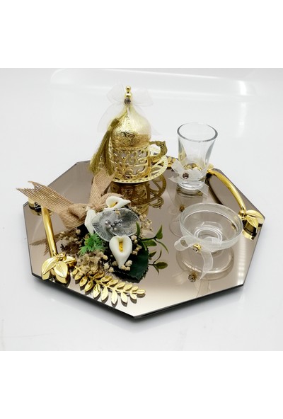 LORA DAVET Damat Kahve Fincanı Tepsisi SEKIZGEN NATUREL 53120