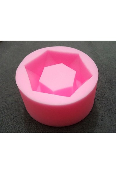 Mor Lalem Minyatür Altıgen Saksı Silikon Kalıp K-524 Mum Kokulu Taş Sabun Alçı Polyester Reçineye Uygun