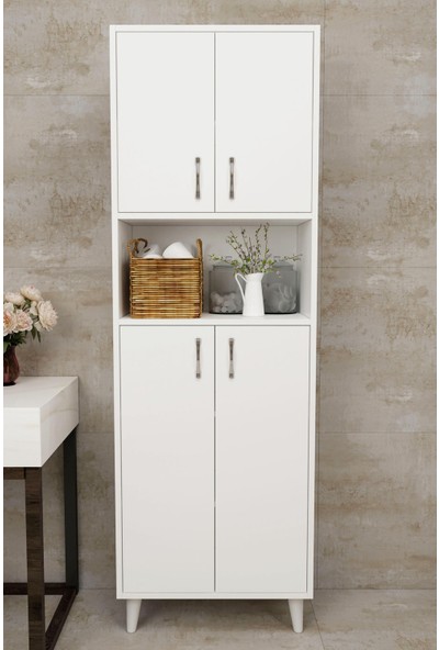 PlatinReyon 4 Kapaklı 5 Raflı Orta Bölmeli Çok Amaçlı Banyo Dolabı E7 PlatinReyon 4 Kapaklı 5 Raflı Orta Bölmeli Çok Amaçlı Banyo Dolabı E7