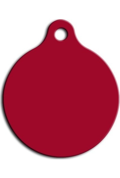 Pet Tag Art Büyük Daire Köpek Künyesi Kırmızı