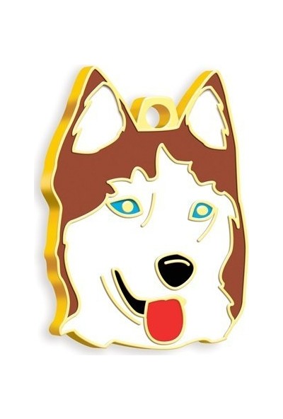 Pet Tag Art Altın Kaplama Sibirya Kurdu Köpek Künyesi (Kızıl) Pet Tag Art Altın Kaplama Sibirya Kurdu Köpek Künyesi (Kızıl)