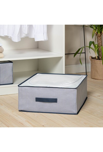 Ocean Home Lacivert Çizgili Destekli Hurç // 45X55X20