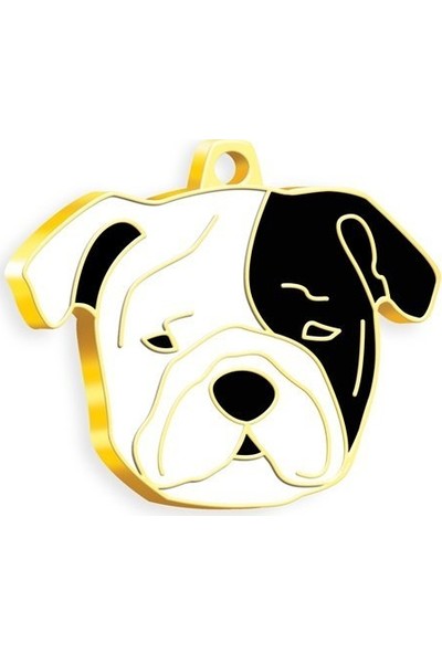 Pet Tag Art Altın Kaplama Bulldog Köpek Künyesi (Siyah Maskeli) Pet Tag Art Altın Kaplama Bulldog Köpek Künyesi (Siyah Maskeli)