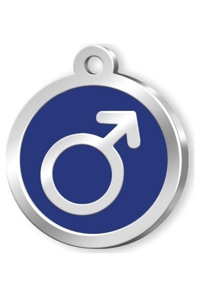 Pet Tag Art Mineli Erkek Sembol Desenli Künye Mavi Pet Tag Art Mineli Erkek Sembol Desenli Künye Mavi