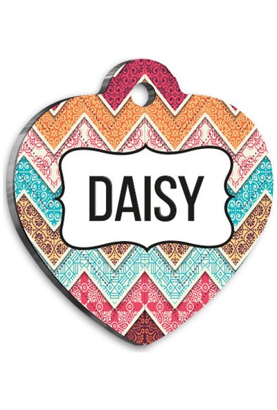 Pet Tag Art Etnik Çiçek Desenli Kalp Kedi Köpek Künyesi Medium 3,2 x 3,5 cm Pet Tag Art Etnik Çiçek Desenli Kalp Kedi Köpek Künyesi Medium 3,2 x 3,5 cm