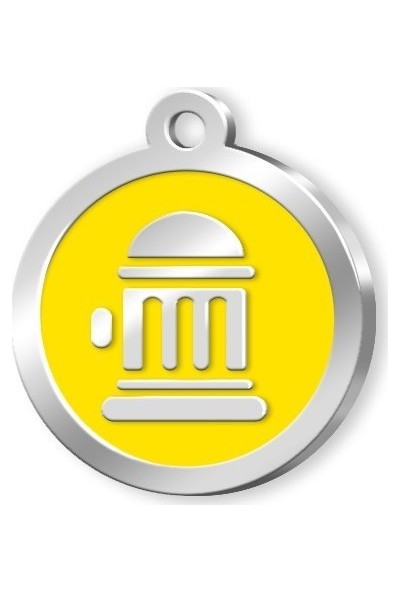 Pet Tag Art Mineli Seri Yangın Musluğu Desenli Künye Sarı Pet Tag Art Mineli Seri Yangın Musluğu Desenli Künye Sarı