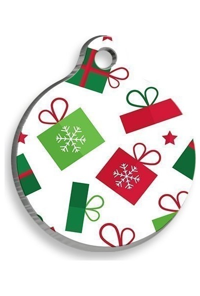 Pet Tag Art Christmas Serisi Gift Pattern Yuvarlak Kedi ve Köpek Künyesi Medium: 3 Cm. Pet Tag Art Christmas Serisi Gift Pattern Yuvarlak Kedi ve Köpek Künyesi Medium: 3 Cm.