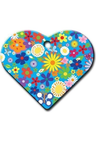 Pet Tag Art Çiçek Desenli Geniş Kalp Kedi Köpek Künyesi Small Pet Tag Art Çiçek Desenli Geniş Kalp Kedi Köpek Künyesi Small