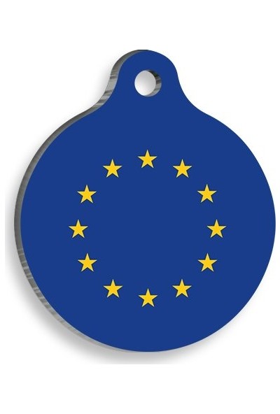 Pet Tag Art Avrupa Birliği Yuvarlak Kedi ve Köpek Künyesi Large 3,8 cm Pet Tag Art Avrupa Birliği Yuvarlak Kedi ve Köpek Künyesi Large 3,8 cm