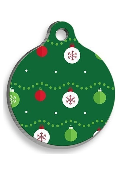 Pet Tag Art Christmas Serisi Ball Pattern Yuvarlak Kedi ve Köpek Künyesi Medium: 3 Cm. Pet Tag Art Christmas Serisi Ball Pattern Yuvarlak Kedi ve Köpek Künyesi Medium: 3 Cm.