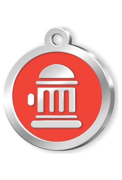 Pet Tag Art Mineli Seri Yangın Musluğu Desenli Künye Kırmızı Pet Tag Art Mineli Seri Yangın Musluğu Desenli Künye Kırmızı