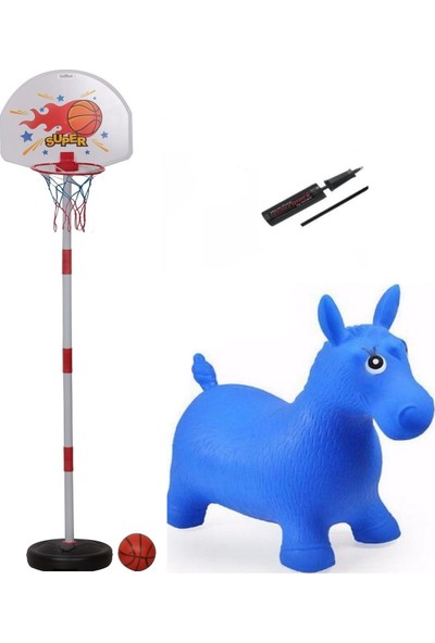 Gepettoys Ayarlanabilir Basketbol Potası ve Şişme Pilates Eşeği + Şişirme Pompası Çocuk Spor Seti Gepettoys Ayarlanabilir Basketbol Potası ve Şişme Pilates Eşeği + Şişirme Pompası Çocuk Spor Seti