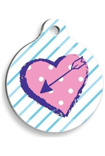 Pet Tag Art Pembe Puantiyeli Kalp Yuvarlak Kedi ve Köpek Künyesi Large: 3,8 Cm. Pet Tag Art Pembe Puantiyeli Kalp Yuvarlak Kedi ve Köpek Künyesi Large: 3,8 Cm.