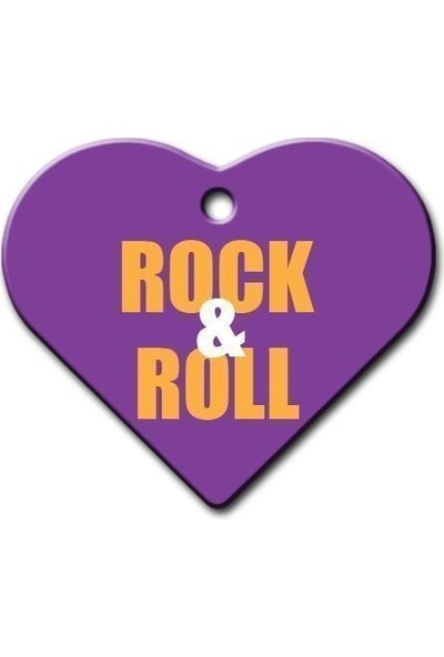 Pet Tag Art Rock & Roll Geniş Kalp Kedi Köpek Künyesi Small Pet Tag Art Rock & Roll Geniş Kalp Kedi Köpek Künyesi Small