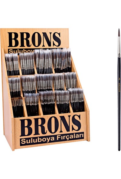 Brons 145 Serisi Sulu Boya Fırçası 3 Numara BR-234 12'li